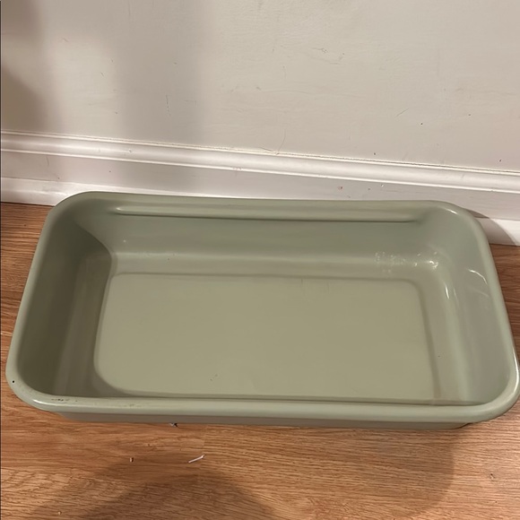 Vintage | Kitchen | Vintage Green Rectangular Enamelware Bakingroasting ...